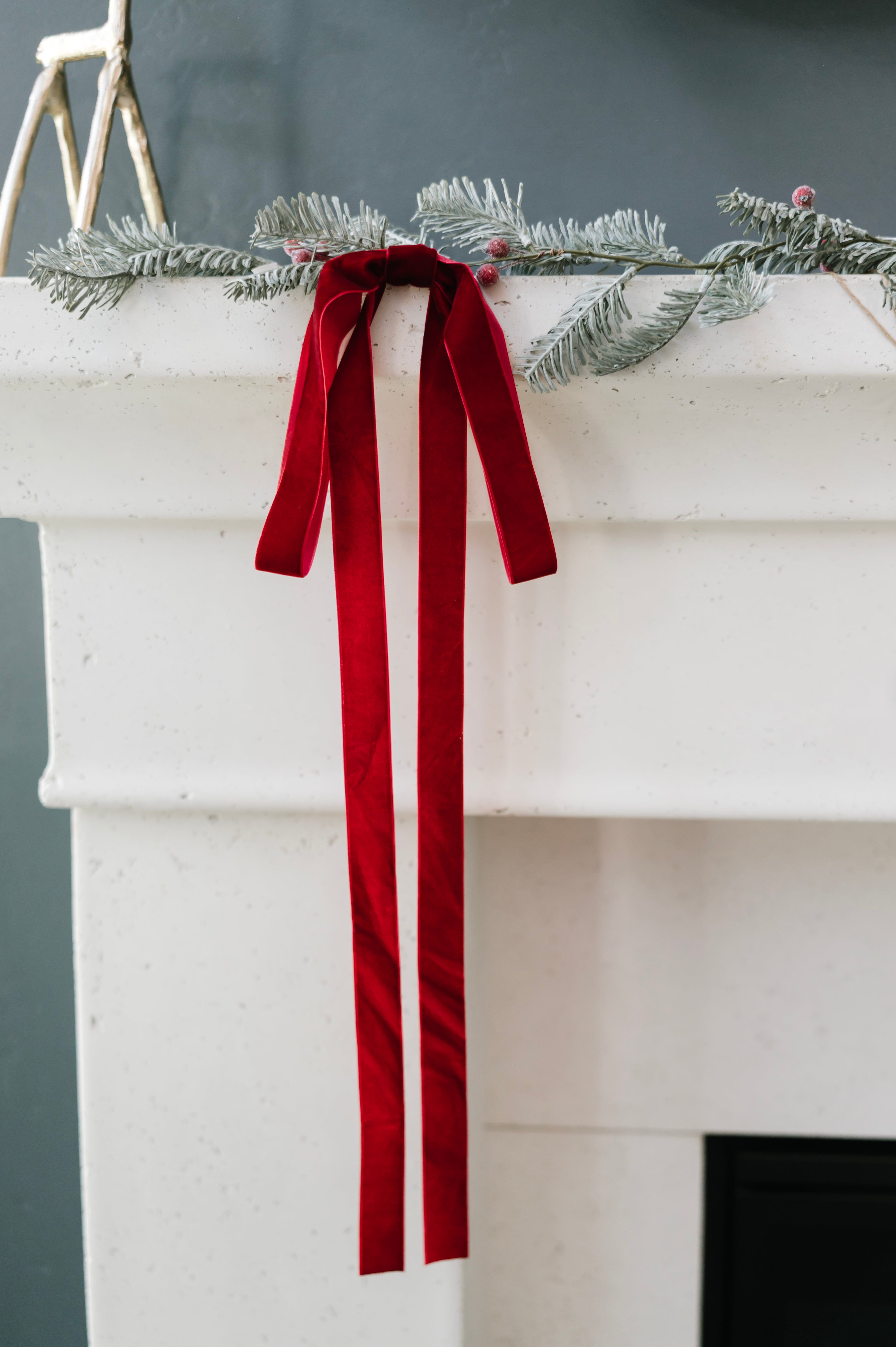 2 Thin Red Bows – Cozy Ember